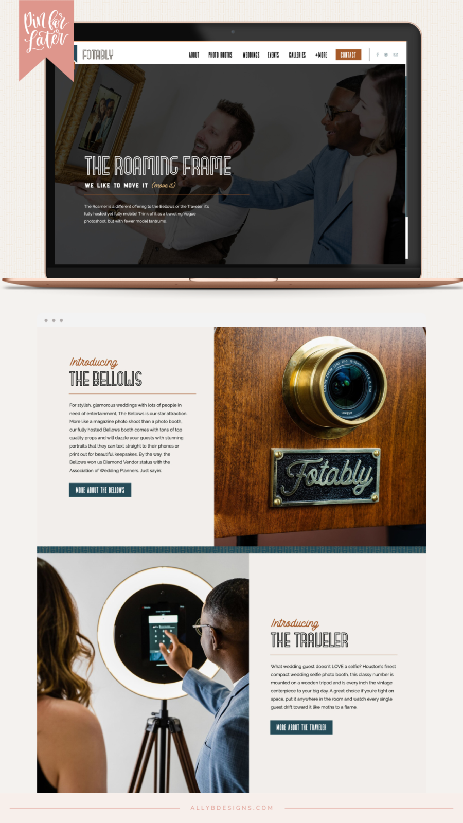 A Custom Photo Booth Website Design Client Launch: Fotably - Ally B Designs