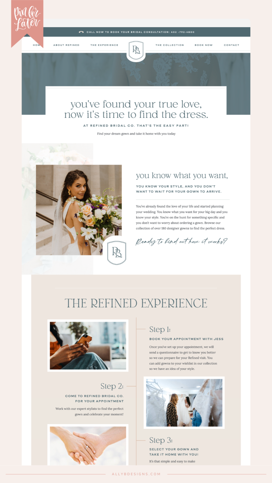 Bridal Shop Website Template and Brand Launch: Refined Bridal Boutique ...